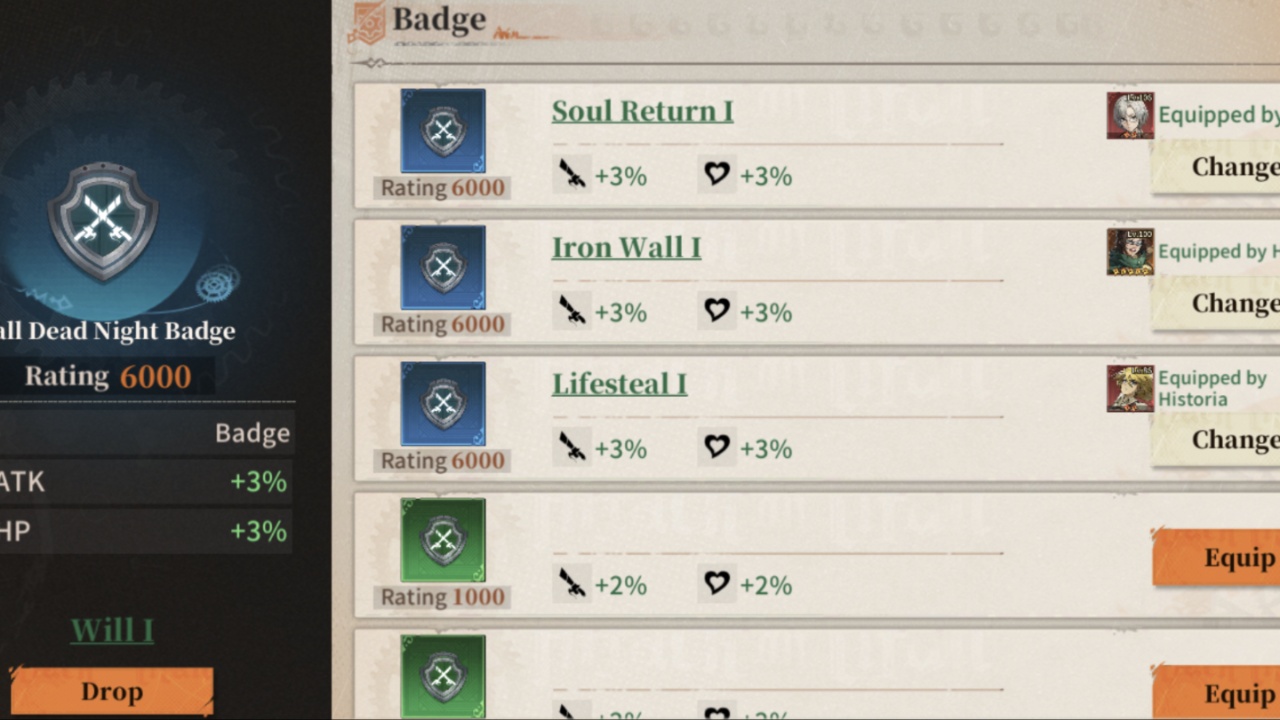Titan Regiment Badge Tier List - Badge Skills, Combining Badges, and ...